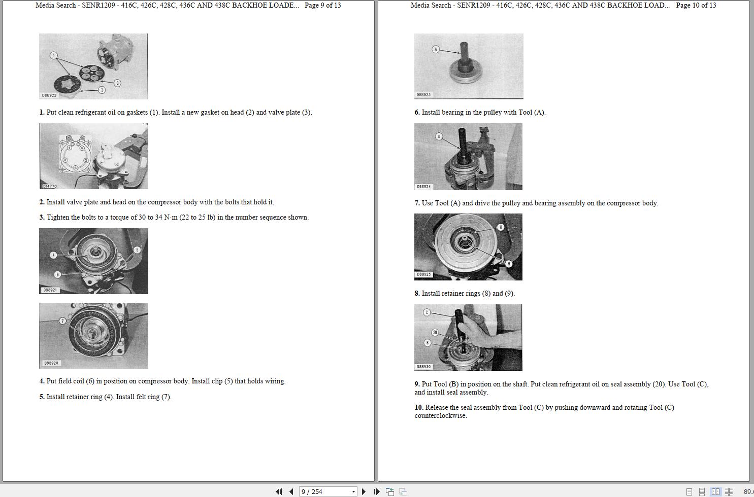CAT Backhoe Loader 428C 8RN Operators Service Manual and Schematics