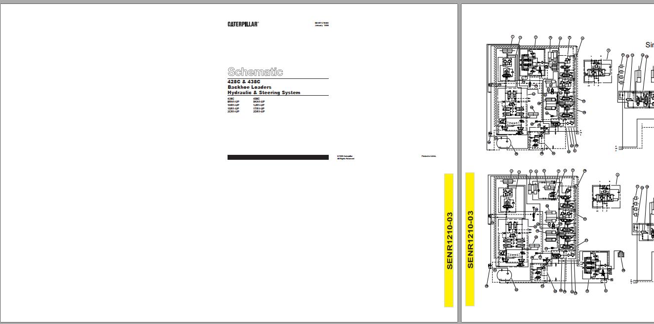 CAT Backhoe Loader 428C 8RN Operators Service Manual and Schematics