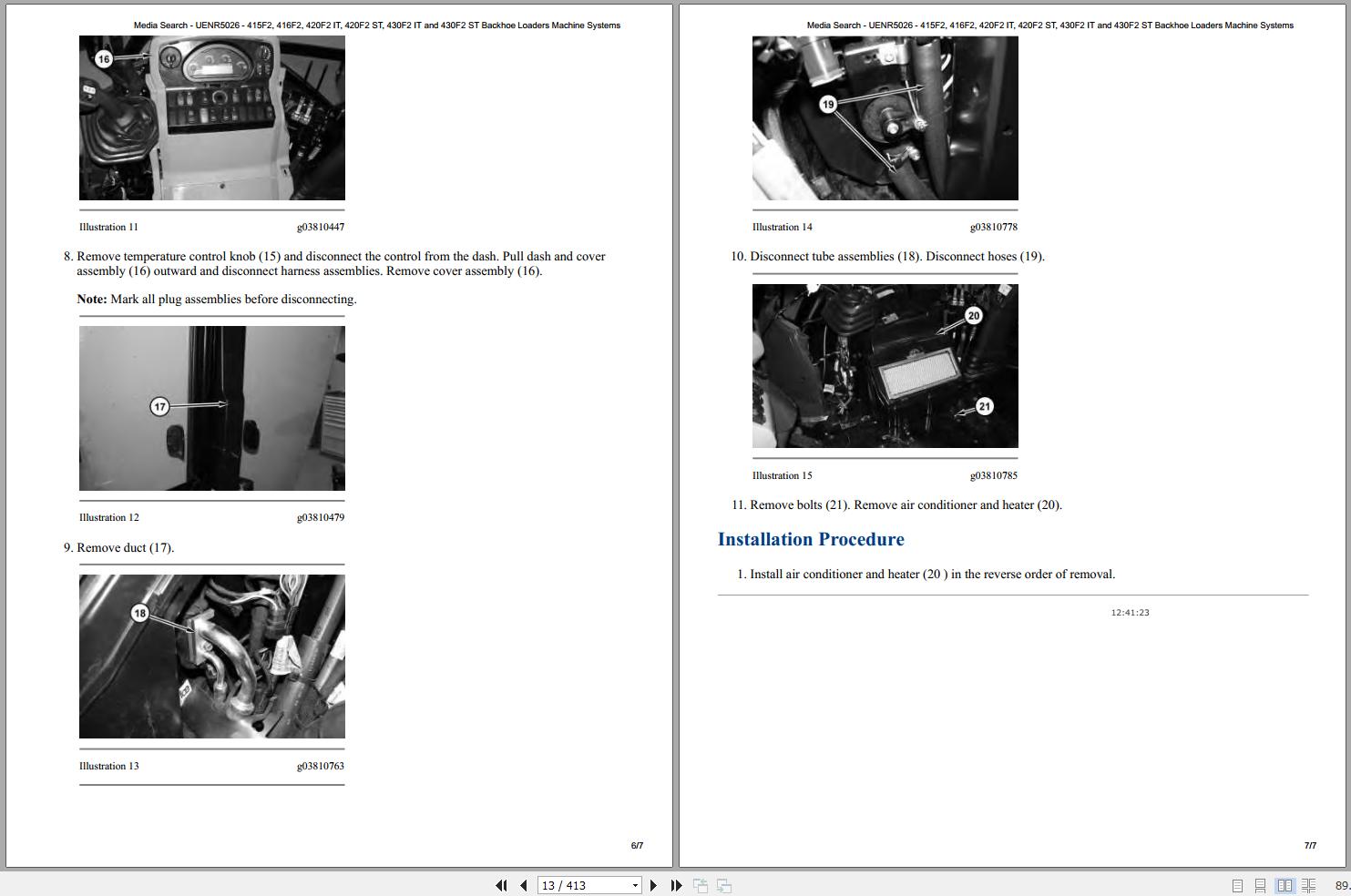 CAT Backhoe Loader 428F2 LYG Operators Service Manual and Schematics