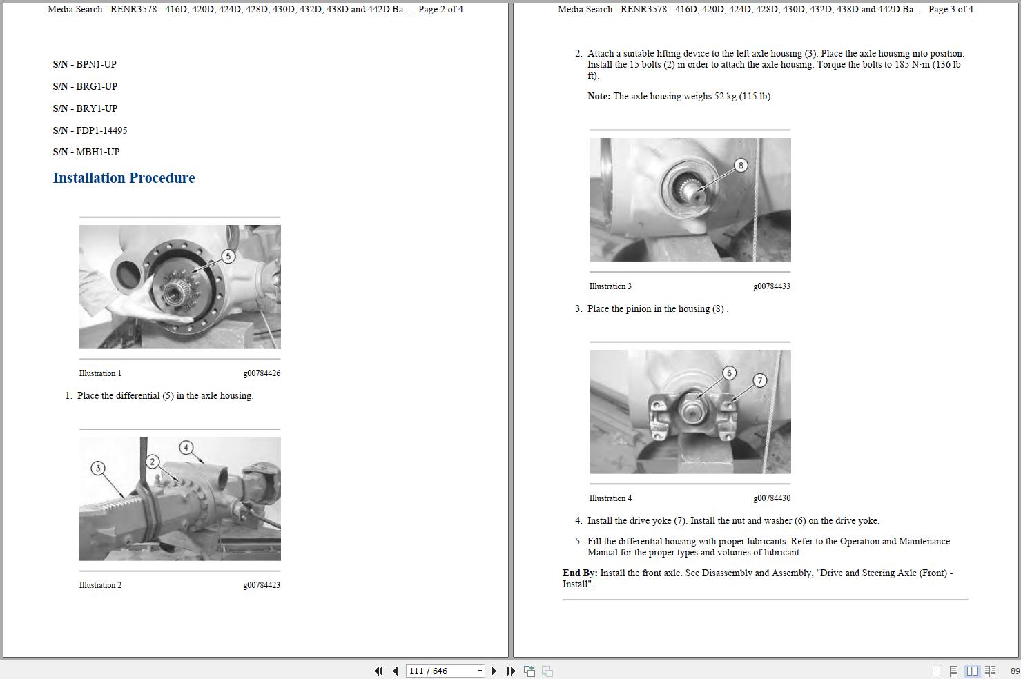 CAT Backhoe Loader 432D BLD Operators Service Manual and Schematics