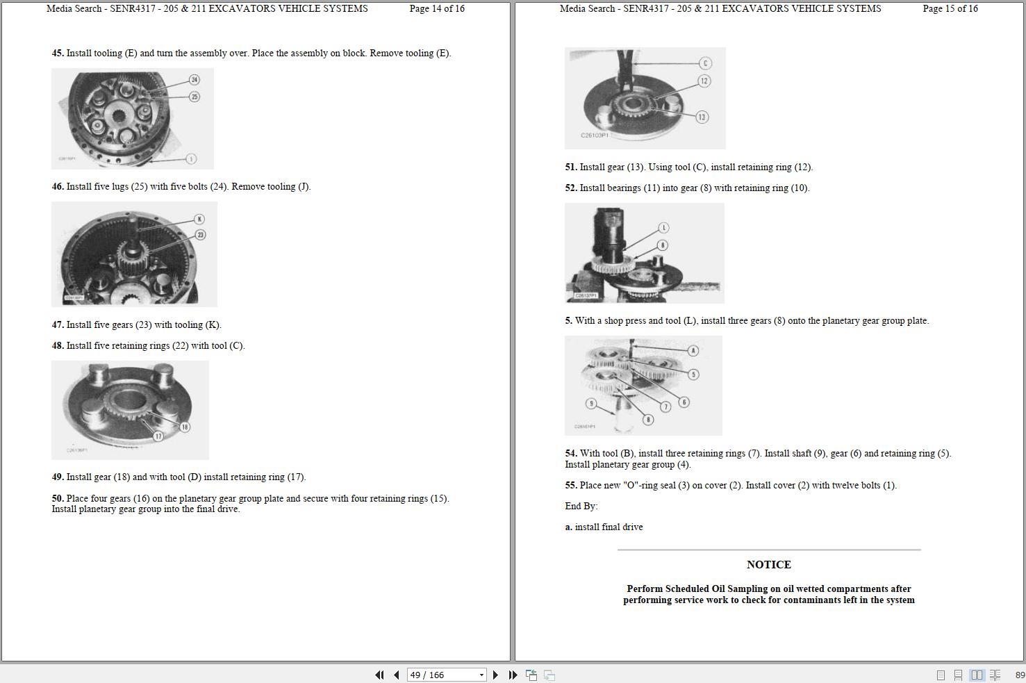 CAT Excavator 205 3HC Operators Service Manual and Schematics