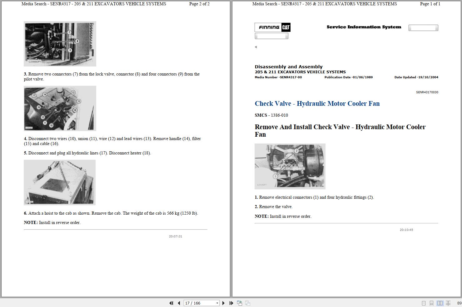 CAT Excavator 205 4DC Operators Service Manual and Schematics