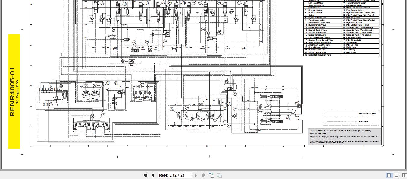 CAT Excavator 313B BAS Operators Service Manual and Schematics