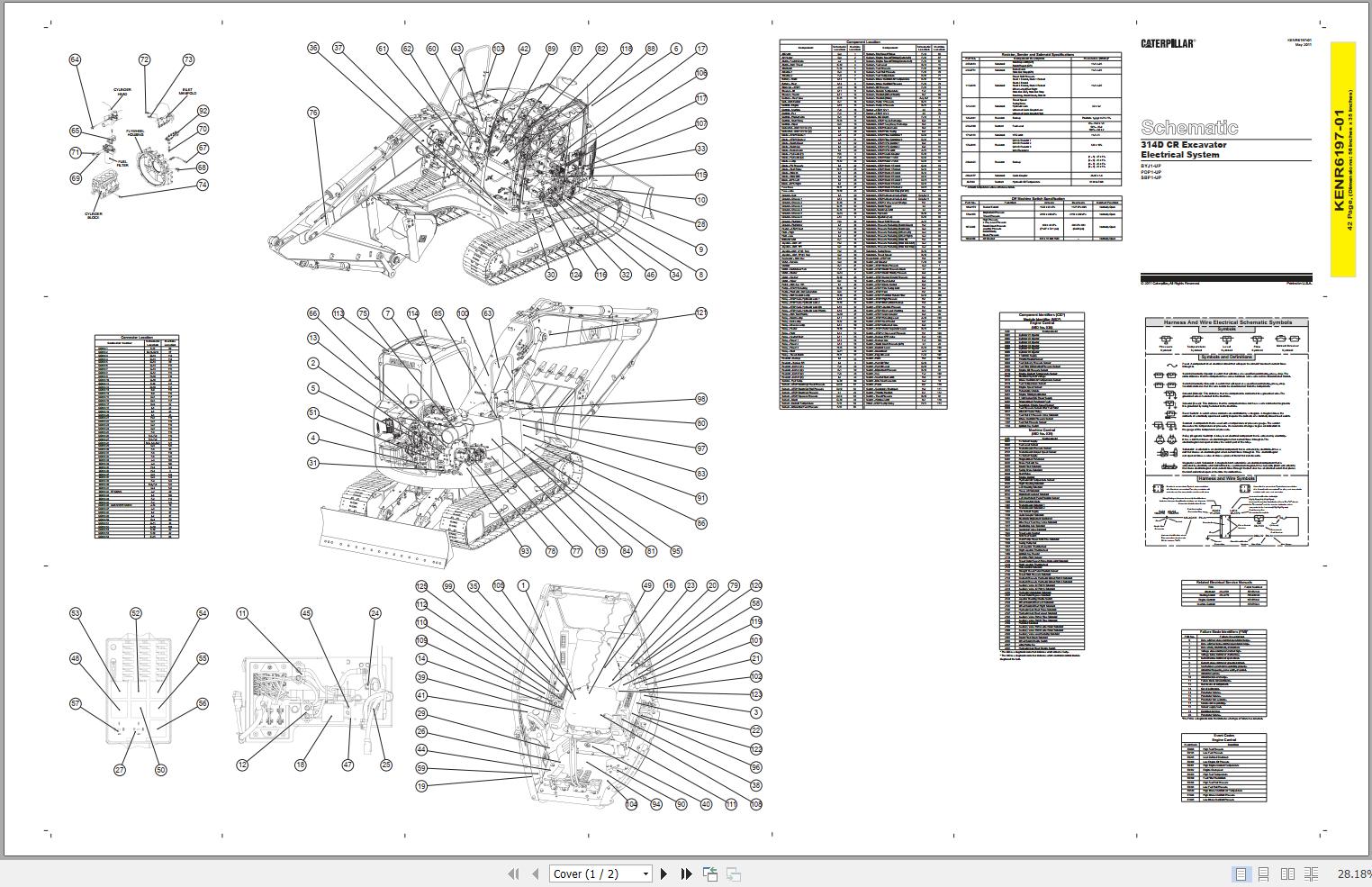 CAT Excavator 314D CR PDP Operators Service Manual and Schematics