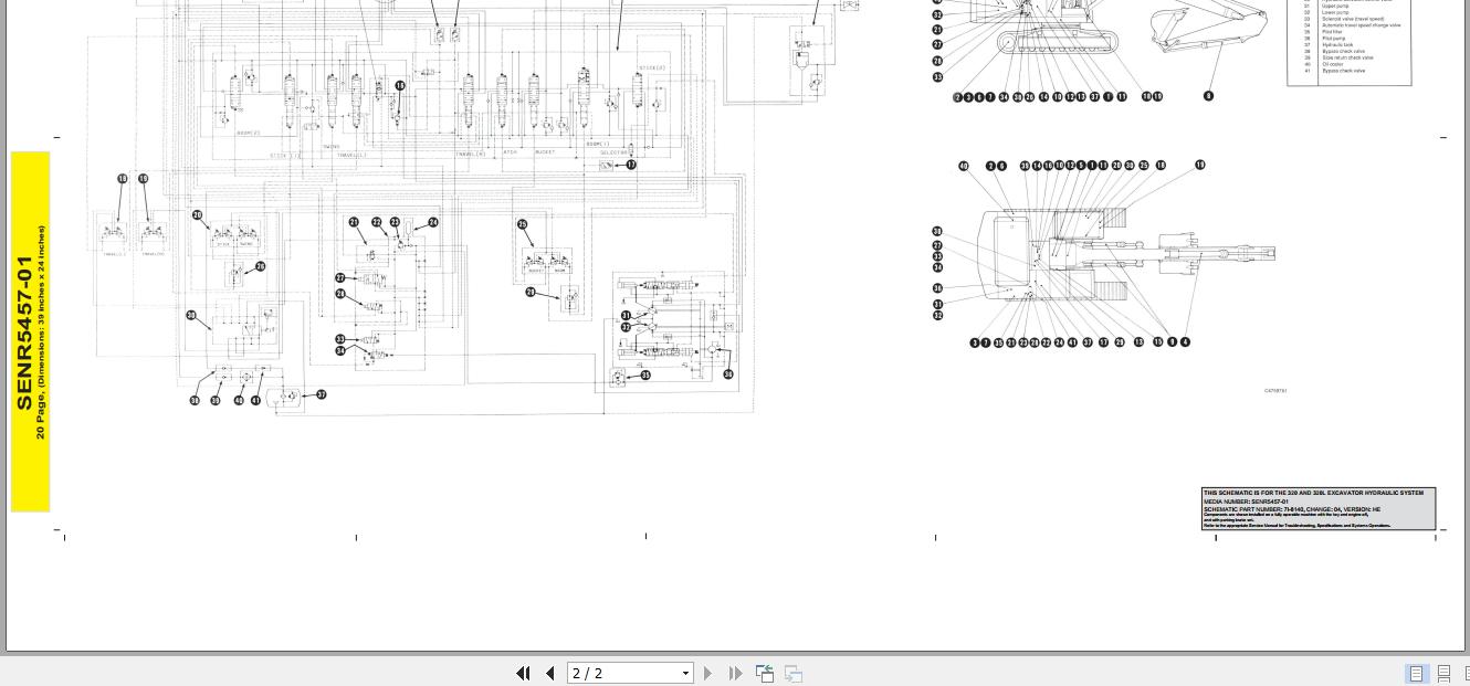 CAT Excavator 320 2DL Operators Service Manual and Schematics