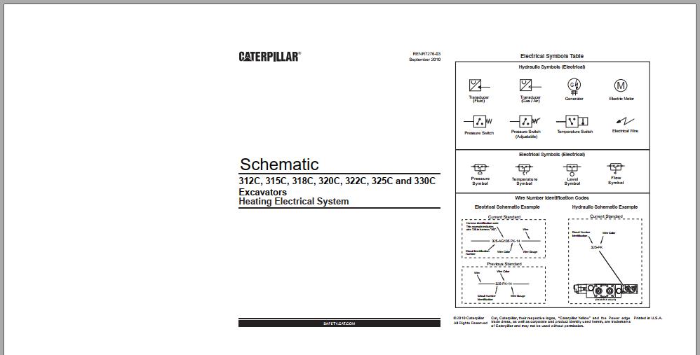 CAT Excavator 320C PAC Operators Service Manual and Schematics