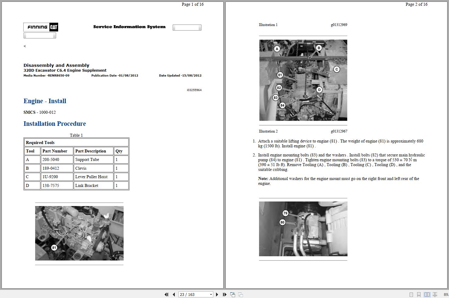 CAT Excavator 320D L KGF Operators Service Manual and Schematics