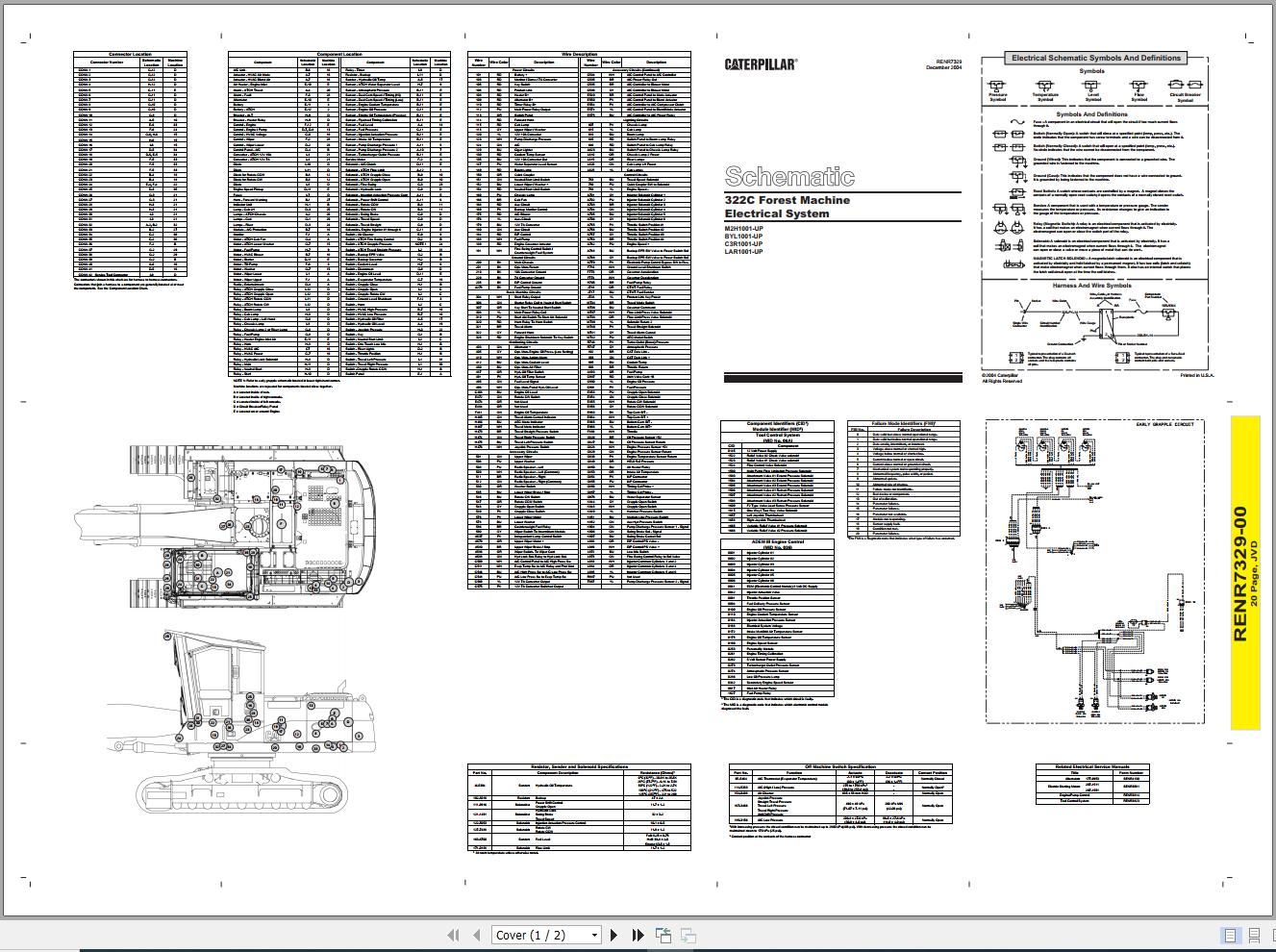 CAT Excavator 322C FM C3R Operators Service Manual and Schematics