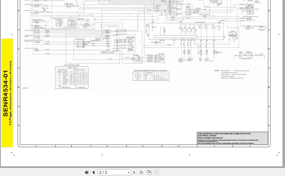 CAT Excavator EL200B 5EG Operators Service Manual and Schematics