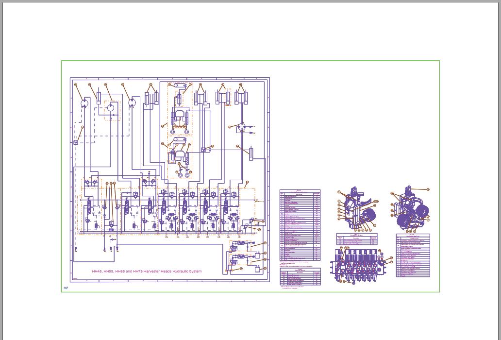 CAT Harvester Head HH55 CFS Operators Service Manual and Schematics