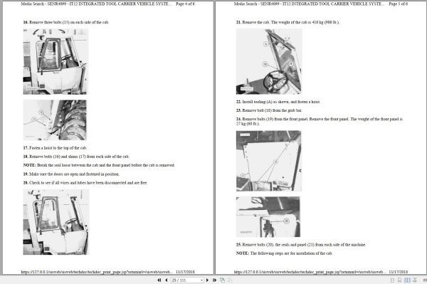 CAT Integrated Tool Carrier IT12 4NC Operators Service Manual and ...