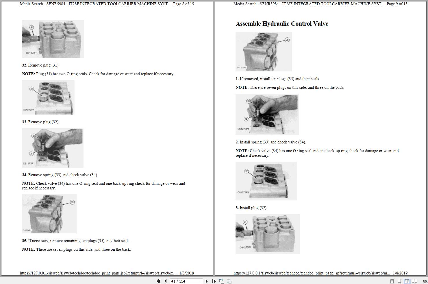 CAT Integrated Tool Carrier IT28F 3CL Operators Service Manual and ...