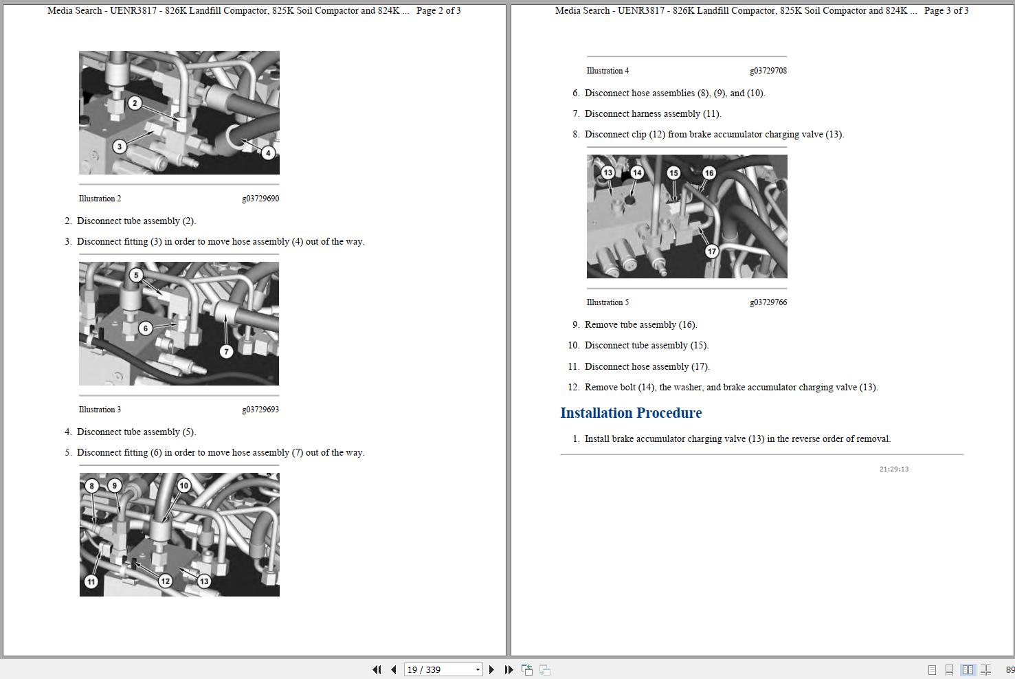 CAT Landfill Compactor 826K 232 Operators Service Manual and Schematics