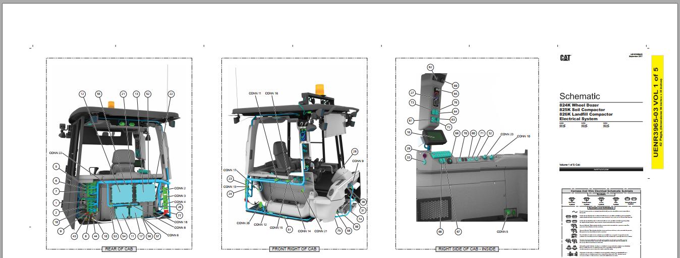 CAT Landfill Compactor 826K 232 Operators Service Manual and Schematics