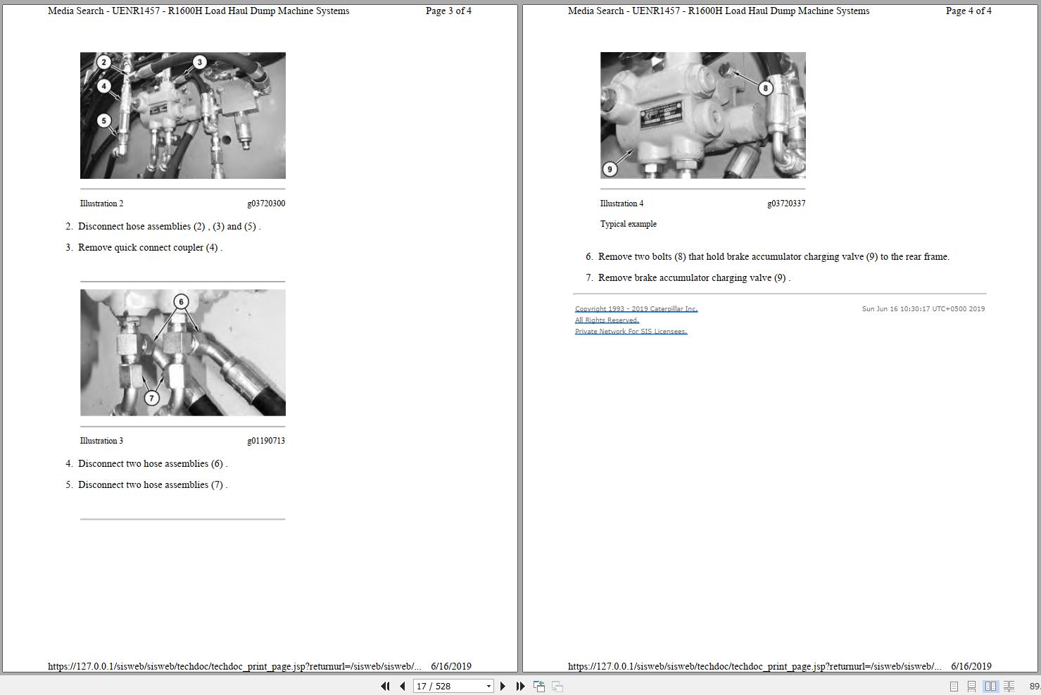 CAT Load Haul Dump R1600H 9SD Operators Service Manual and Schematics