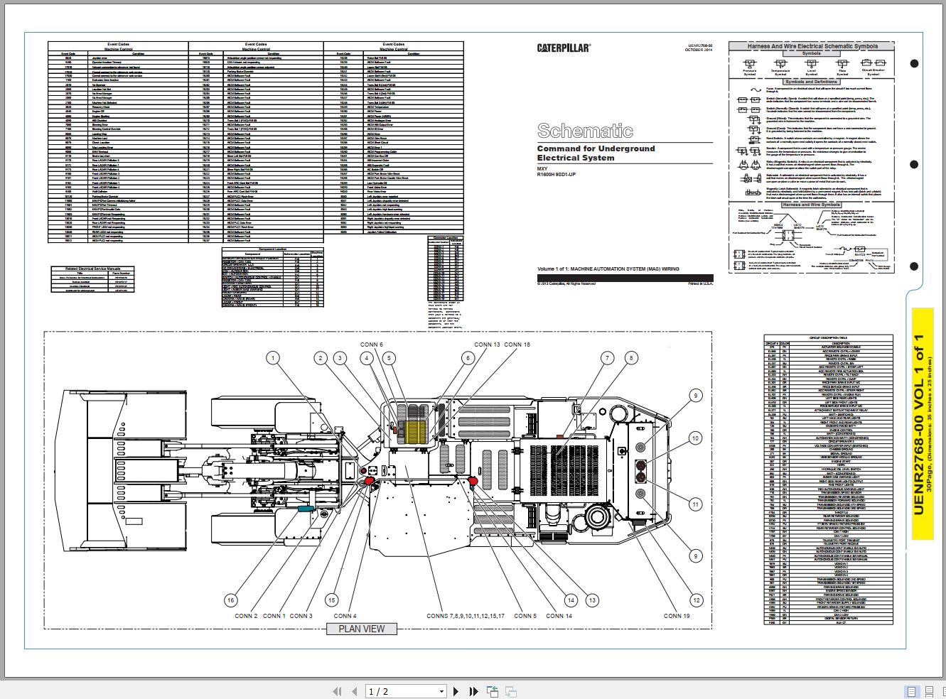 CAT Load Haul Dump R1600H 9SD Operators Service Manual and Schematics