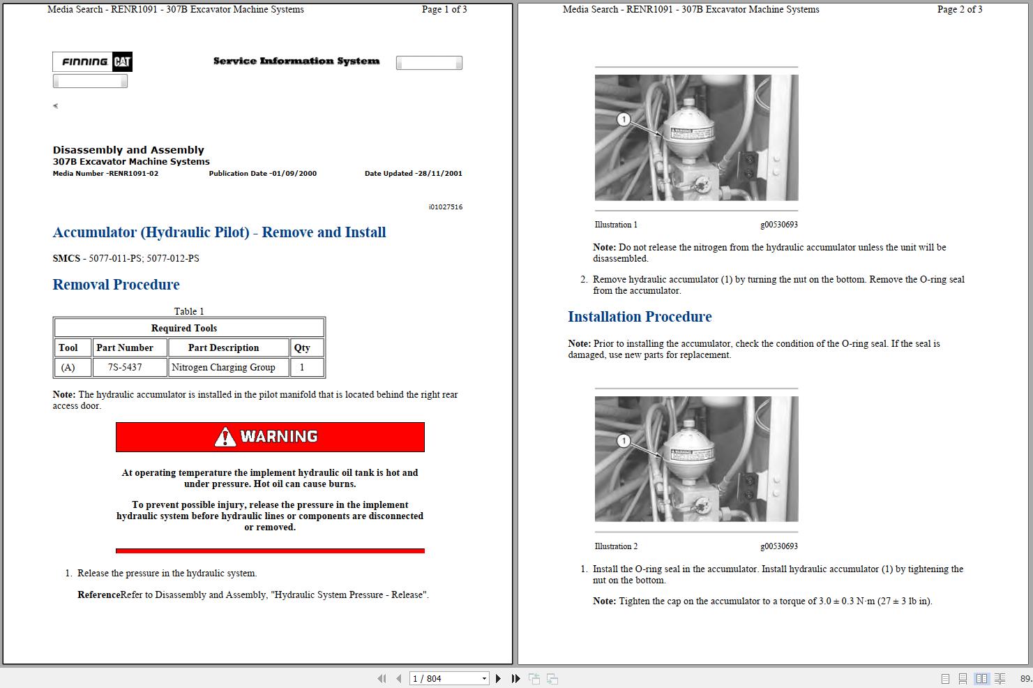 CAT Mini Hydraulic Excavator 307B 6KZ Operators Service Manual and ...