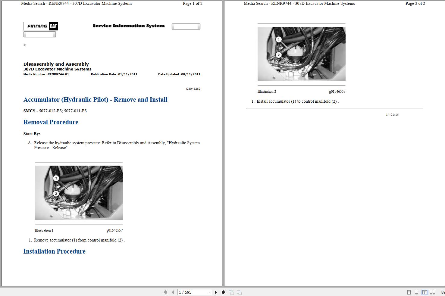 CAT Mini Hydraulic Excavator 307D DSG Operators Service Manual and Schematics