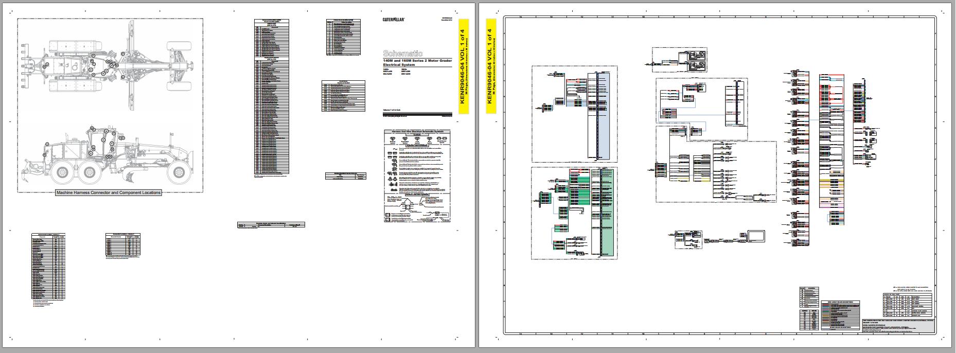 CAT Motor Grader 140M2 M9D Operators Service Manual and Schematics