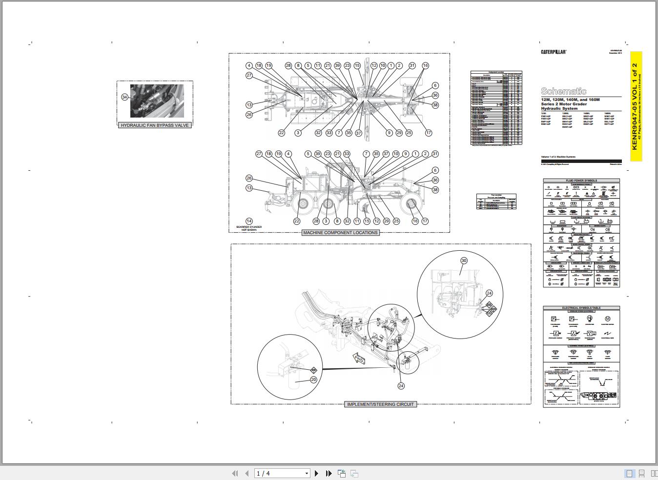 CAT Motor Grader 140M2 M9D Operators Service Manual and Schematics