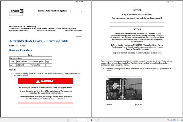 CAT Motor Grader 140M3 N9D Operators Service Manual and Schematics