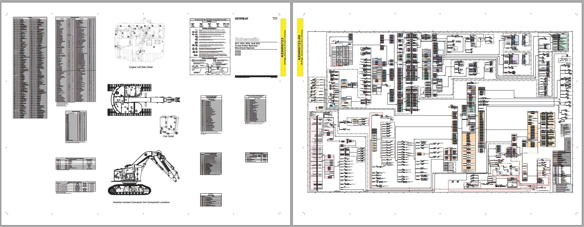 CAT Track Feller Buncher 511 Operators Service Manual and Schematics