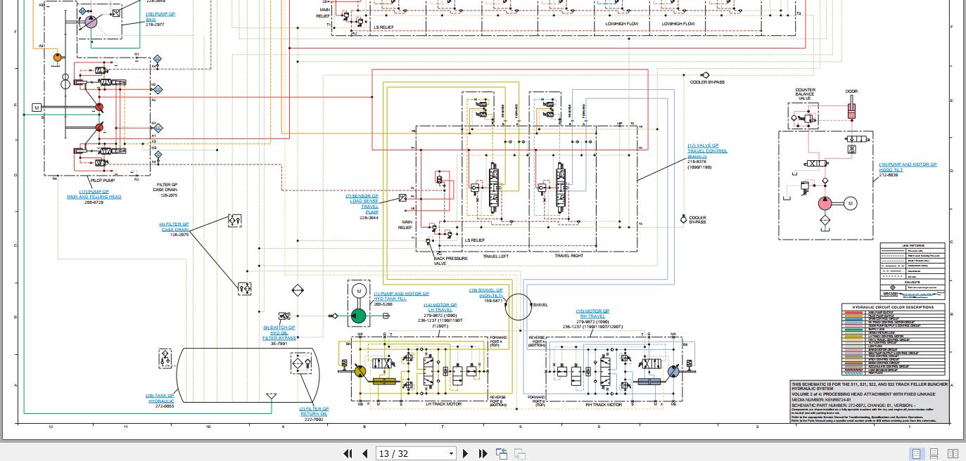 CAT Track Feller Buncher 511 Operators Service Manual and Schematics