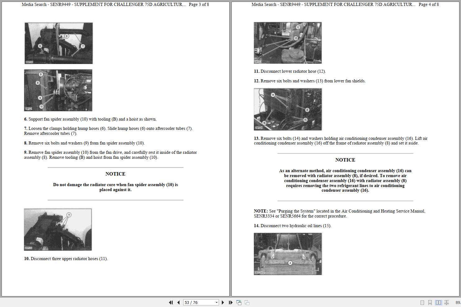 CAT Tractor Challenger 65C 2ZJ Operators Service Manual and Schematics