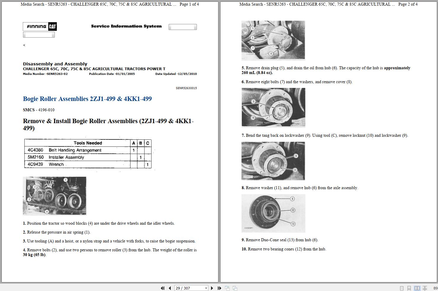 CAT Tractor Challenger 85C 9TK Operators Service Manual and Schematics