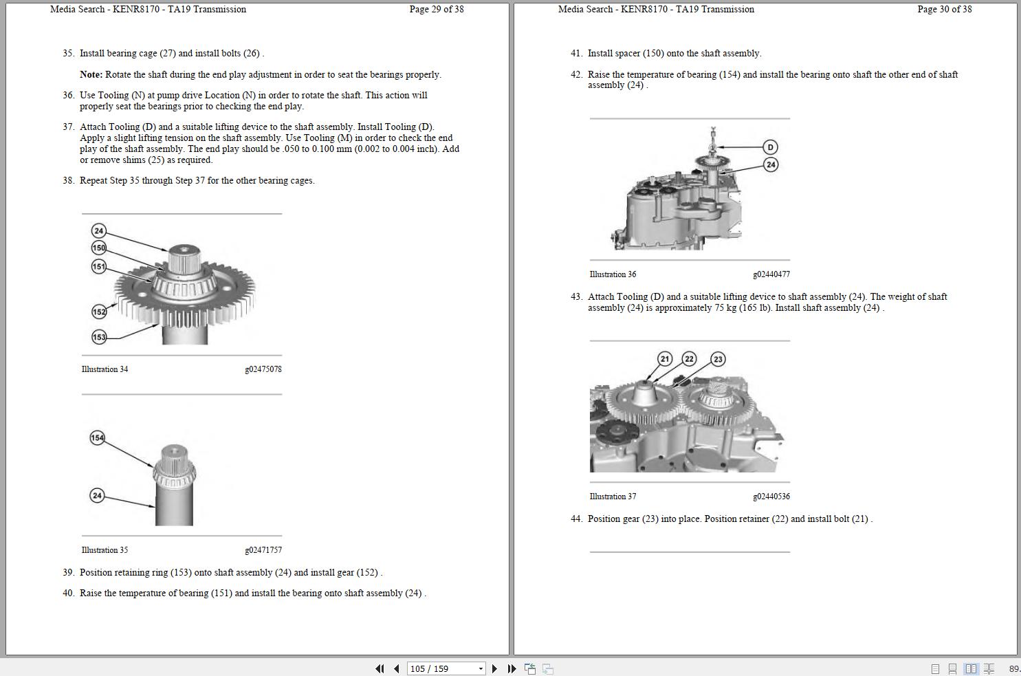 Caterpillar Agricultural Transmission TA19-M4WD XAE Operators Service ...