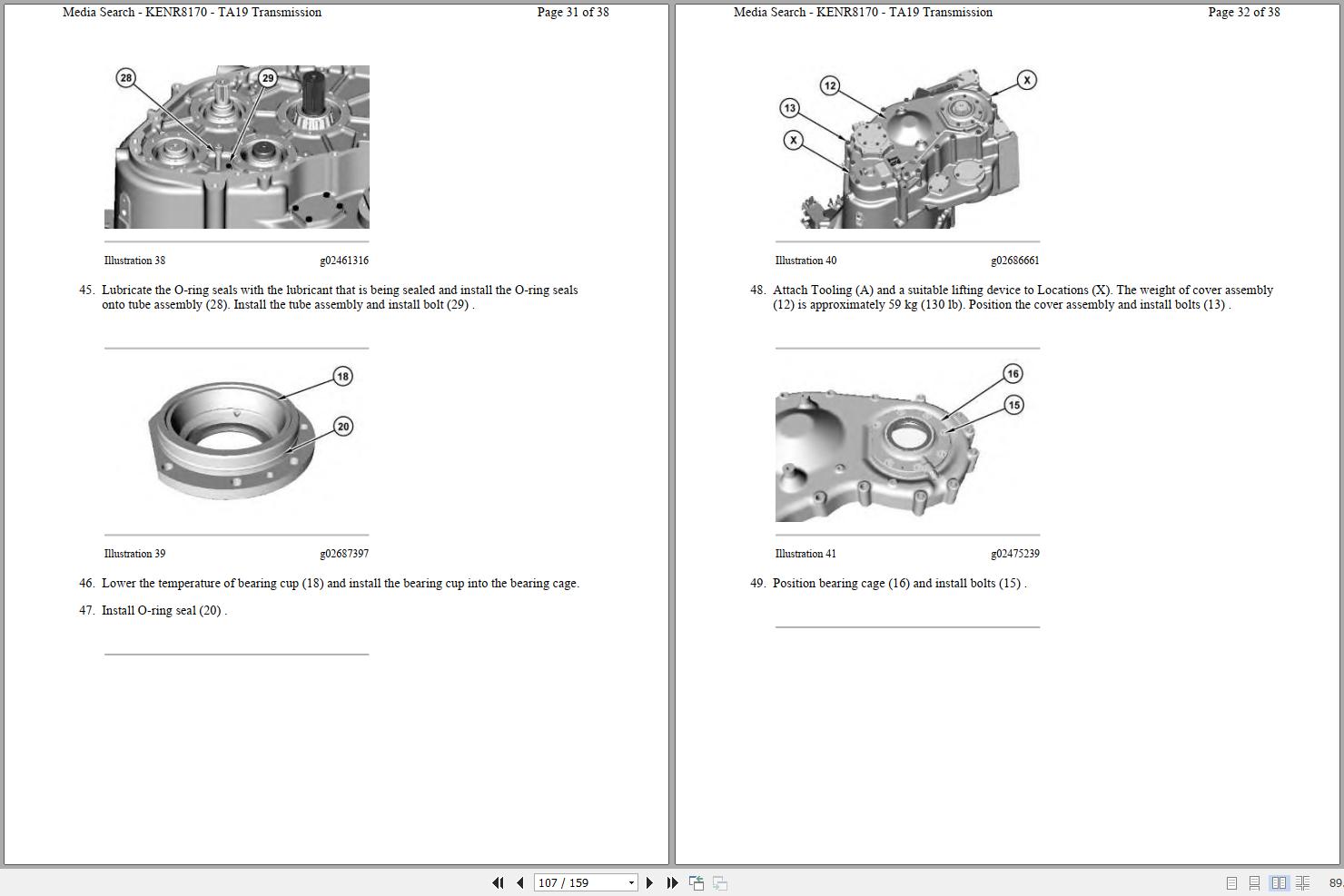 Caterpillar Agricultural Transmission TA19-M4WD XAF Operators Service ...