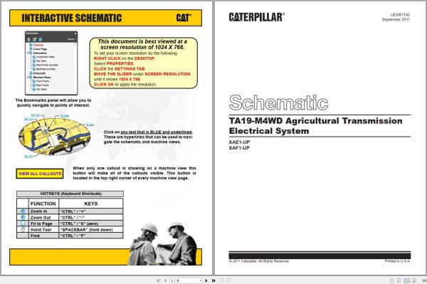 Caterpillar Agricultural Transmission TA19-M4WD XAF Operators Service ...