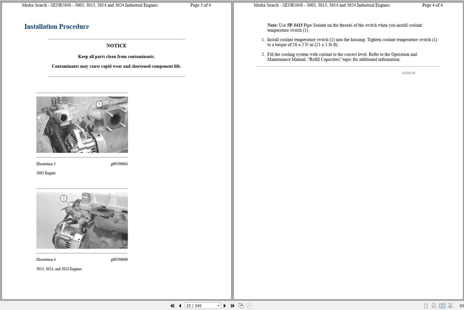 Caterpillar Engine 3003 3ZG Operation Maintenance and Service Manual