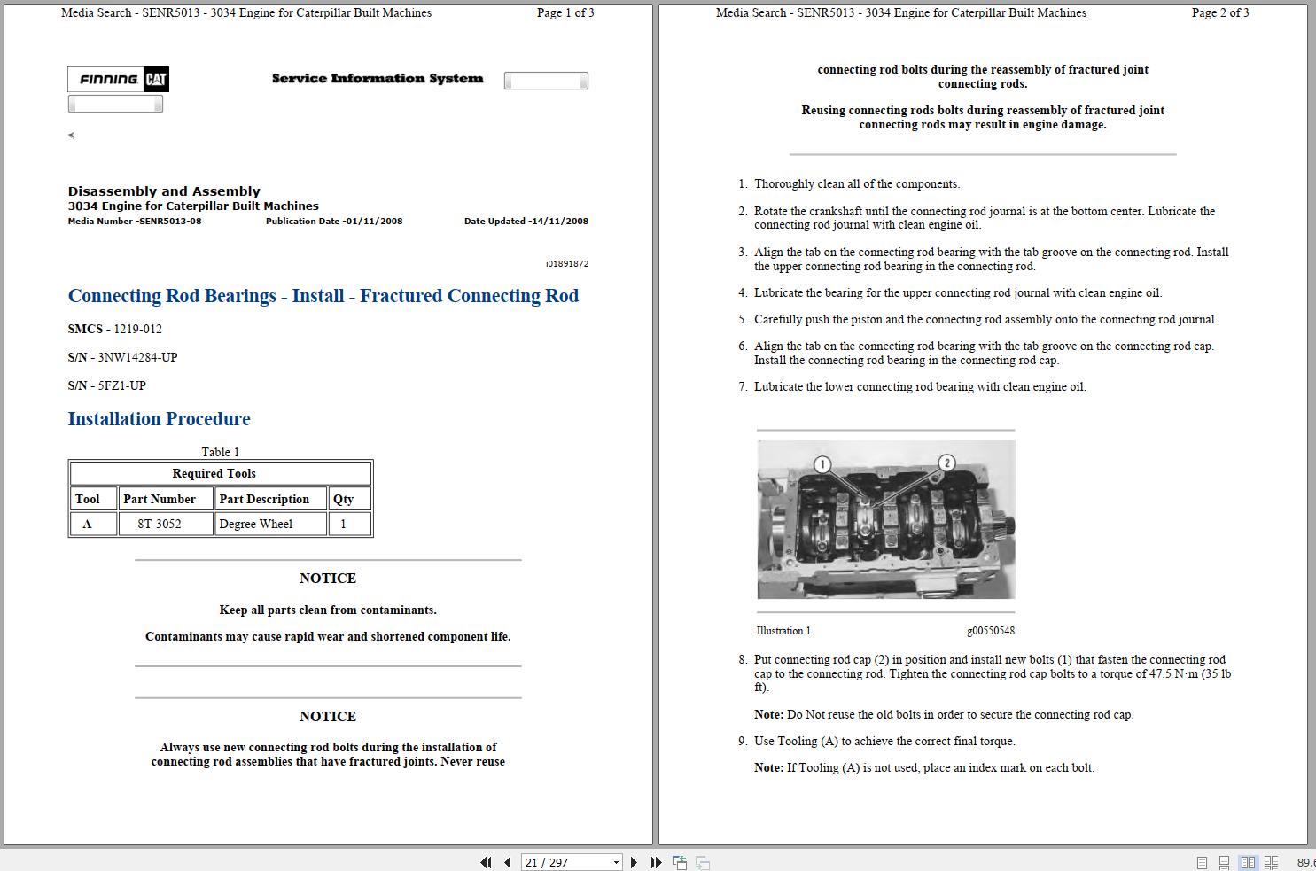 Caterpillar Engine 3034 3NW Operation Maintenance and Service Manual