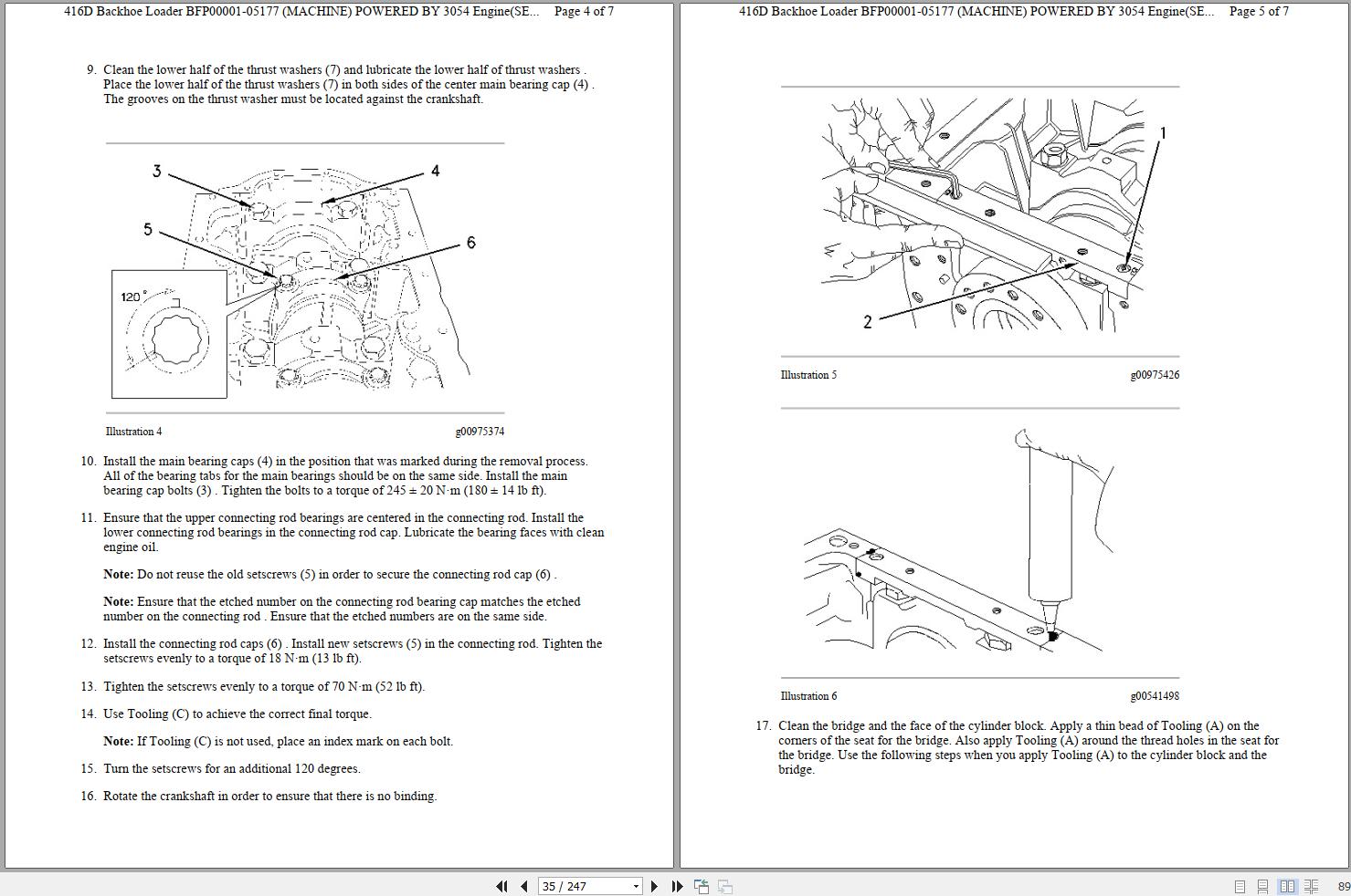 Caterpillar Engine 3054C for 416D BFP Disassembly and Assembly Manual ...