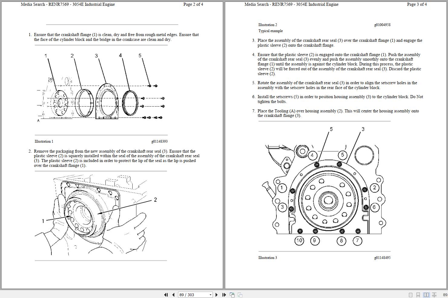 Caterpillar Engine 3054E 304 Operators Service Manual and Electrical ...