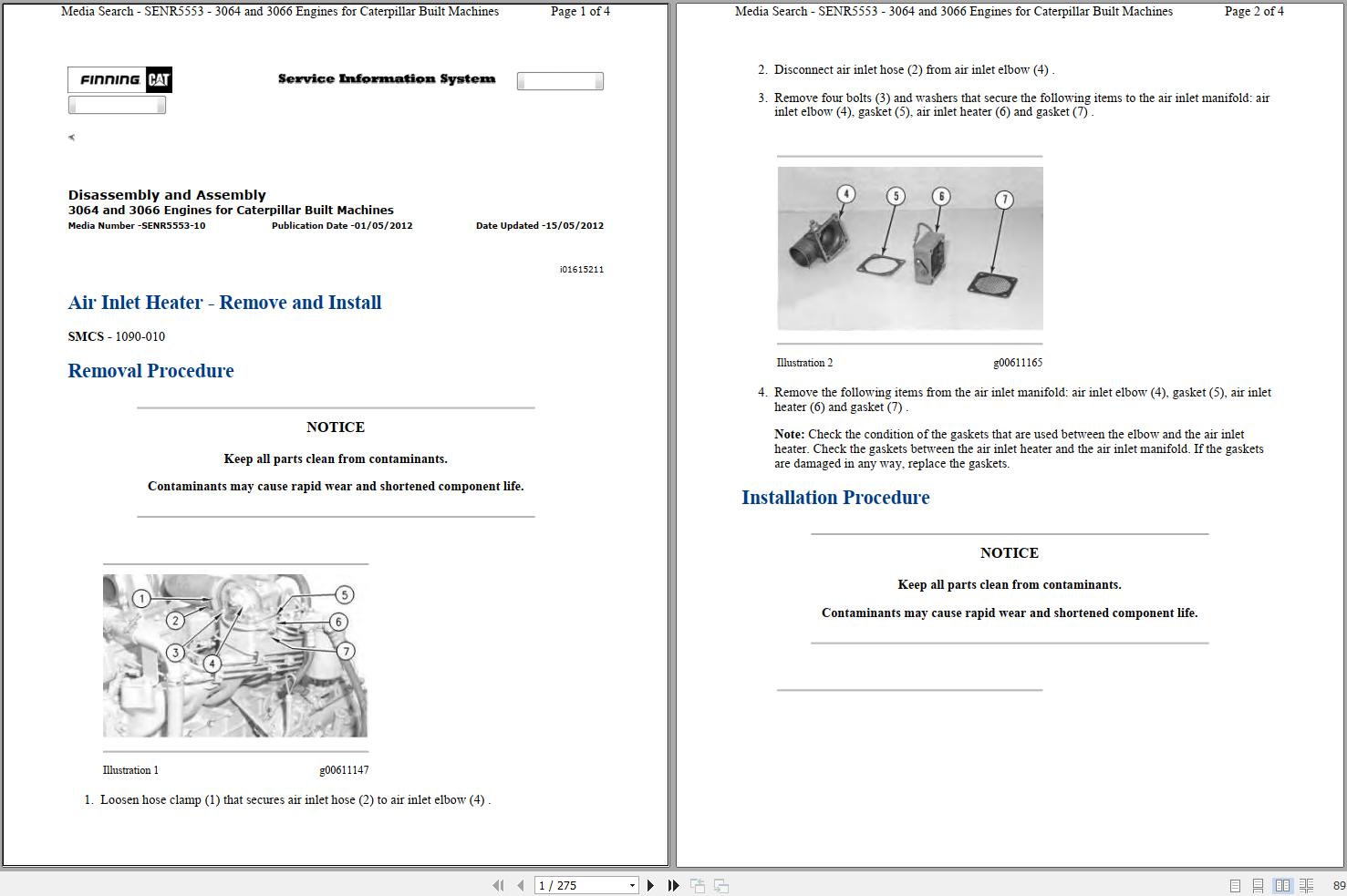 Caterpillar Engine 3064 3066 Operation Disassembly and Assembly