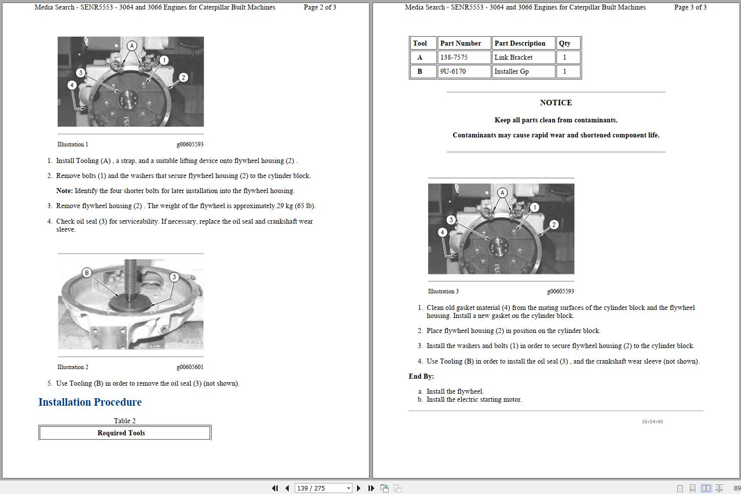 Caterpillar Engine 3064 3066 Operation Disassembly and Assembly