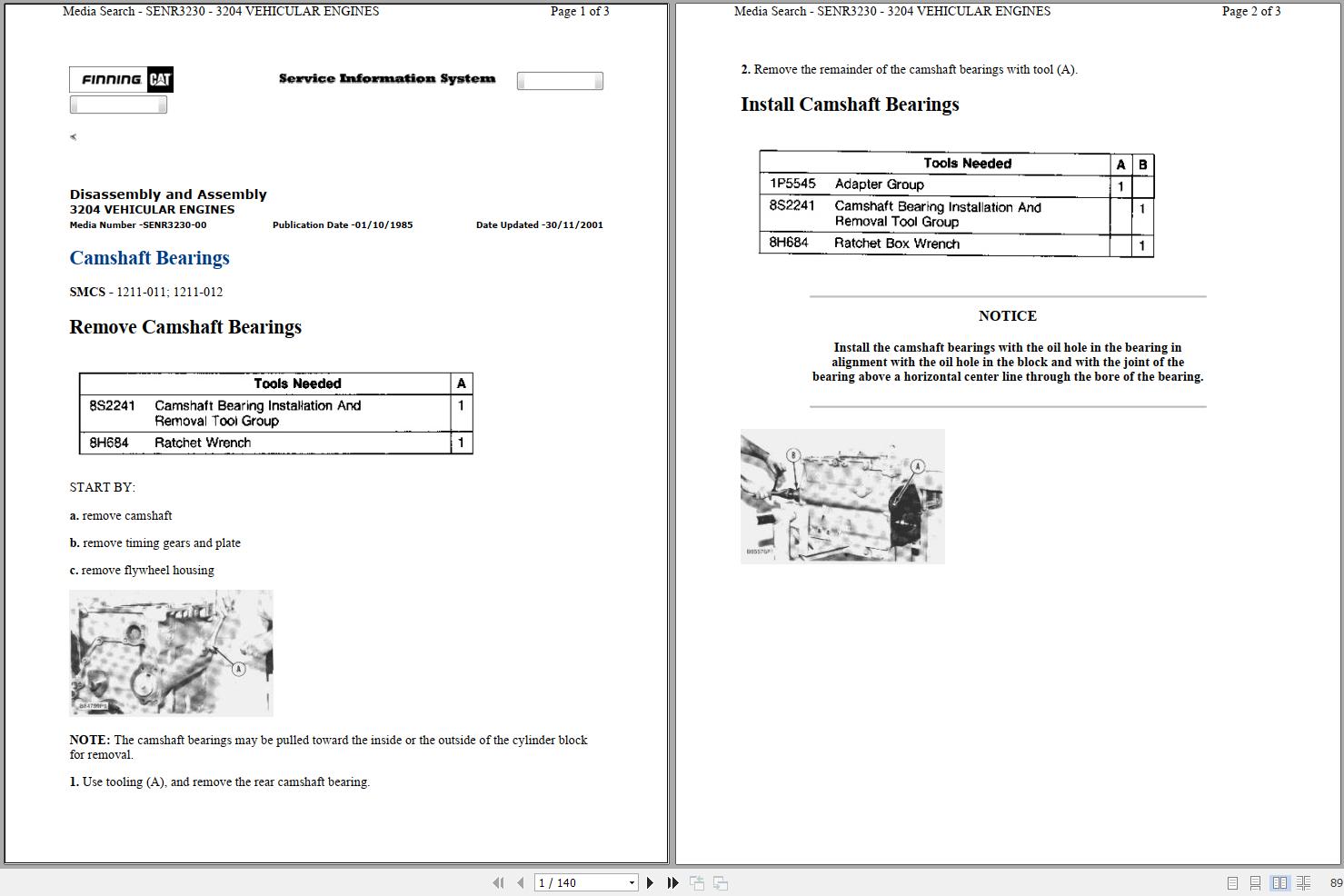 Caterpillar Engine 3204 45V Operation Disassembly and Assembly Manual