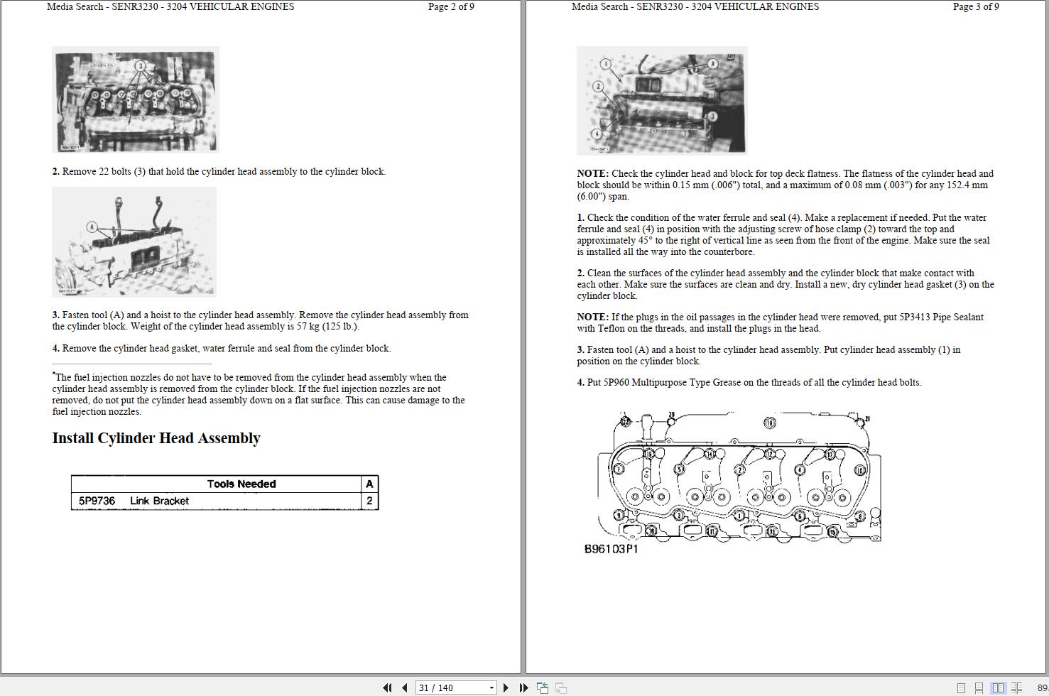 Caterpillar Engine 3204 45V Operation Disassembly and Assembly Manual