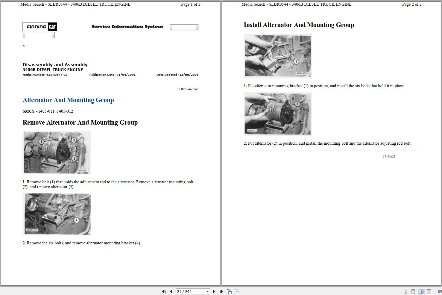 Caterpillar Engine 3406B 3ZJ Operation Maintenance and Service Manual