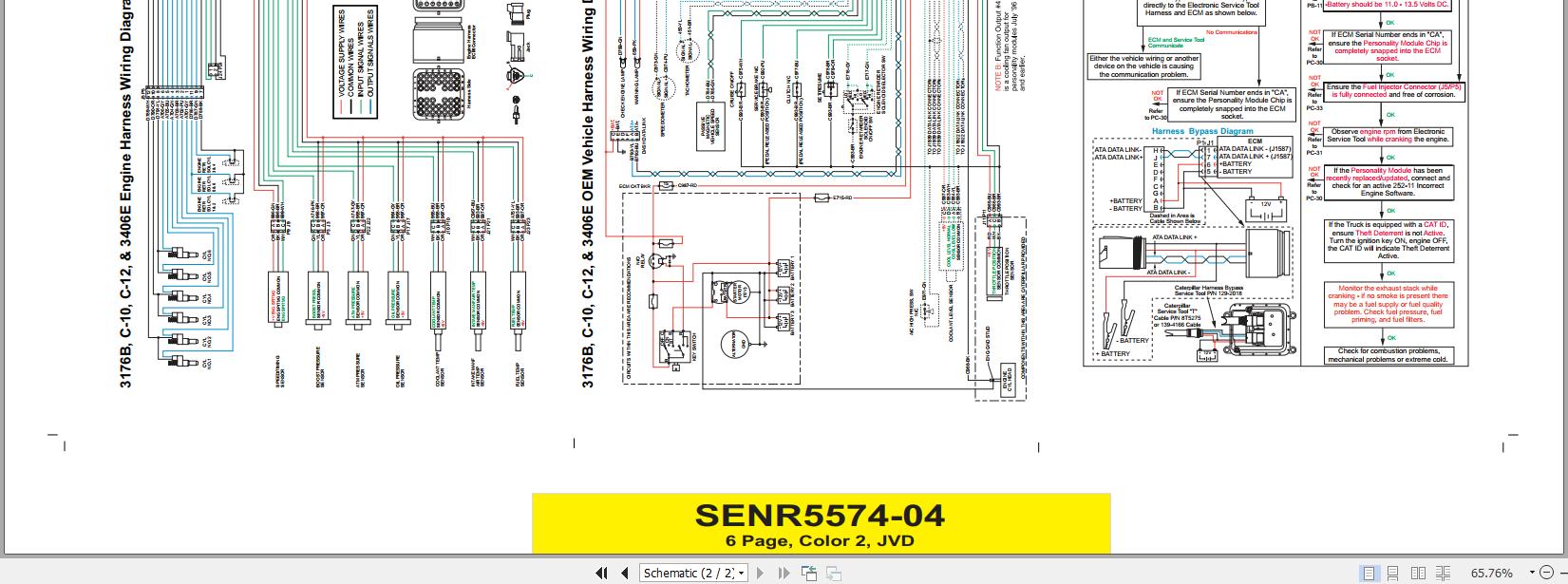 Caterpillar Engine 3406E 5EK Operators Service Manual and Electrical ...