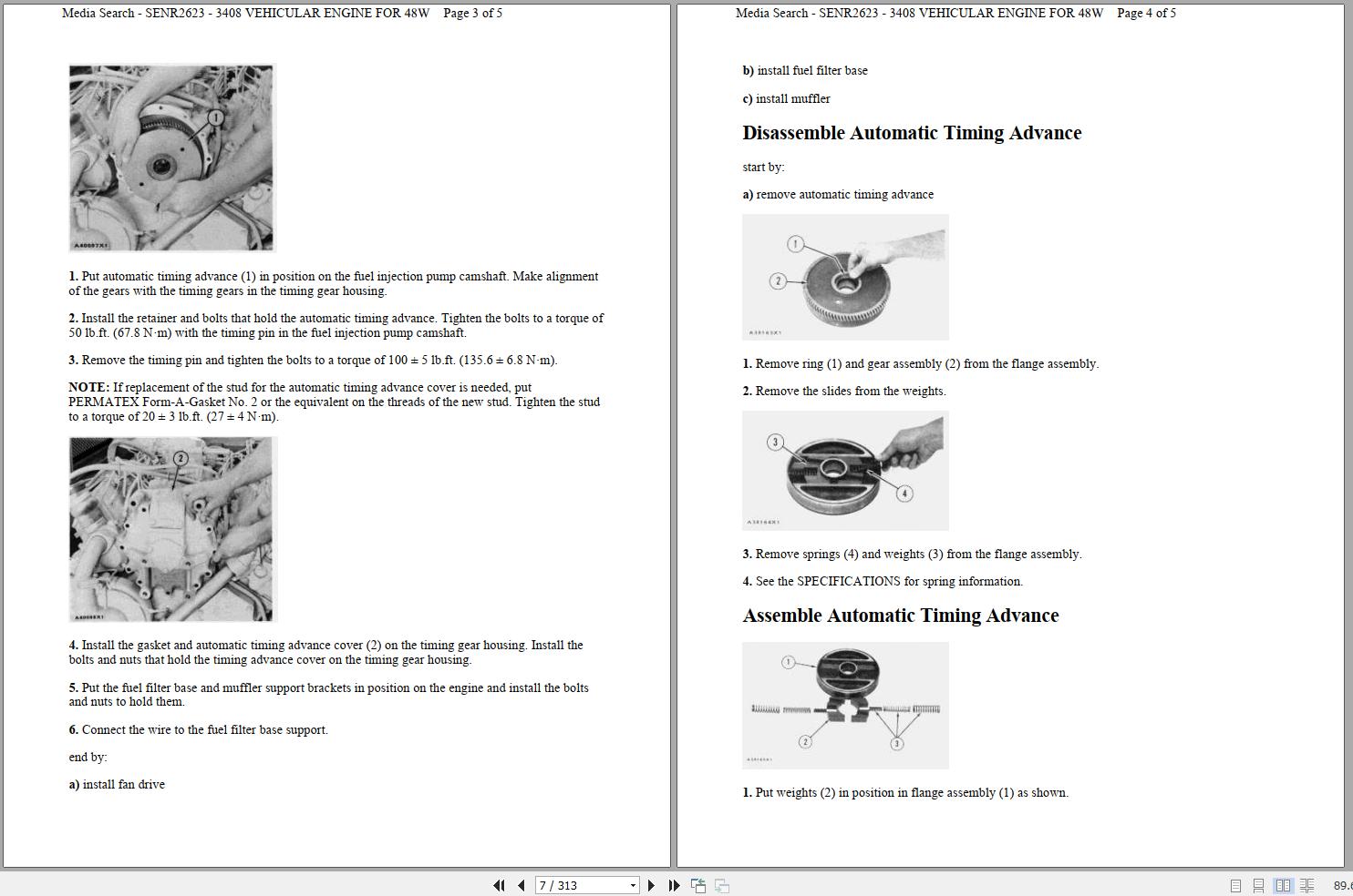 Caterpillar Engine 3408 48W Operators Service Manual