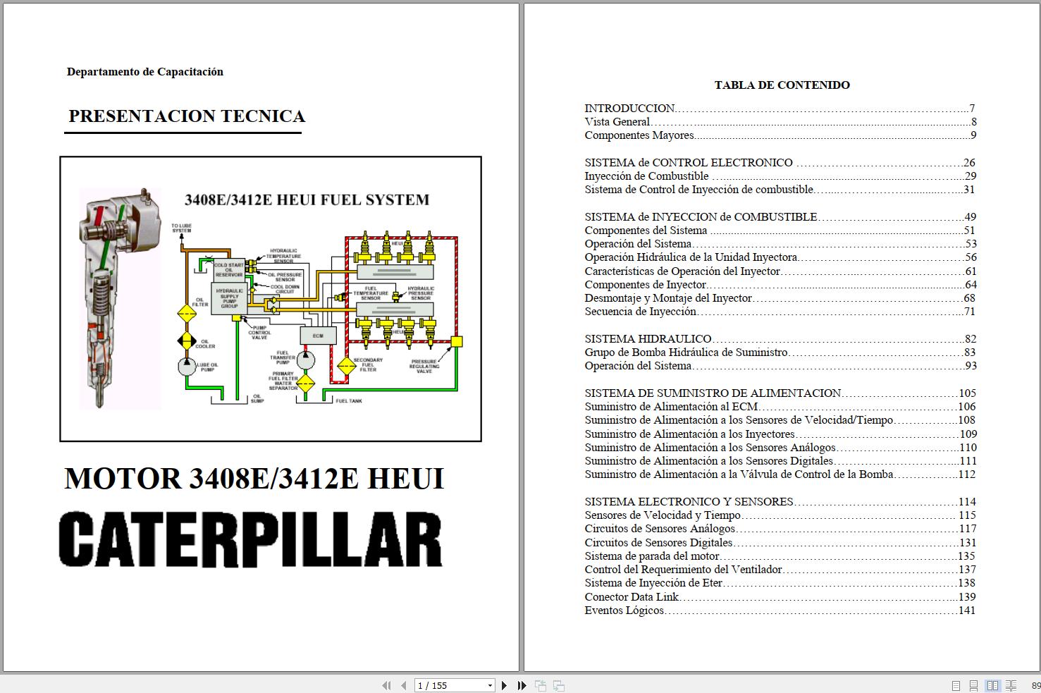 Caterpillar Engine 3408E 3412E HEUI Presentacion Technical Manual SESV1672