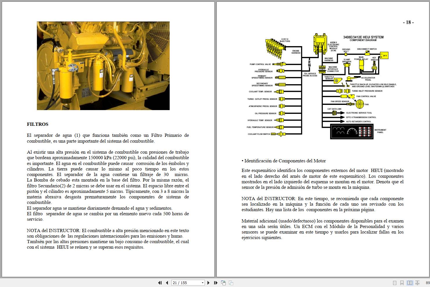 Caterpillar Engine 3408E 3412E HEUI Presentacion Technical Manual SESV1672