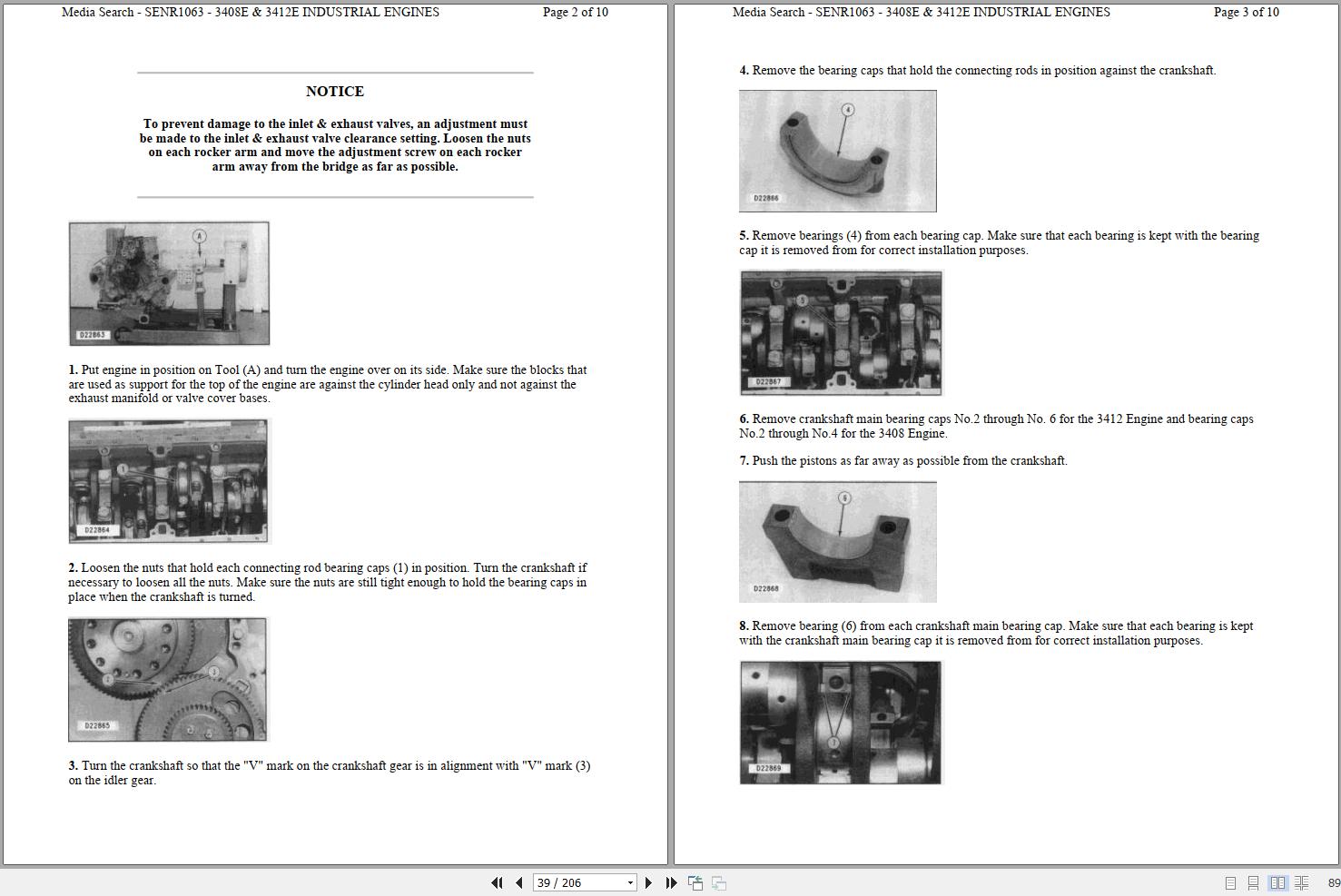 Caterpillar Engine 3412E 4CR Operators Service Manual and Electrical ...