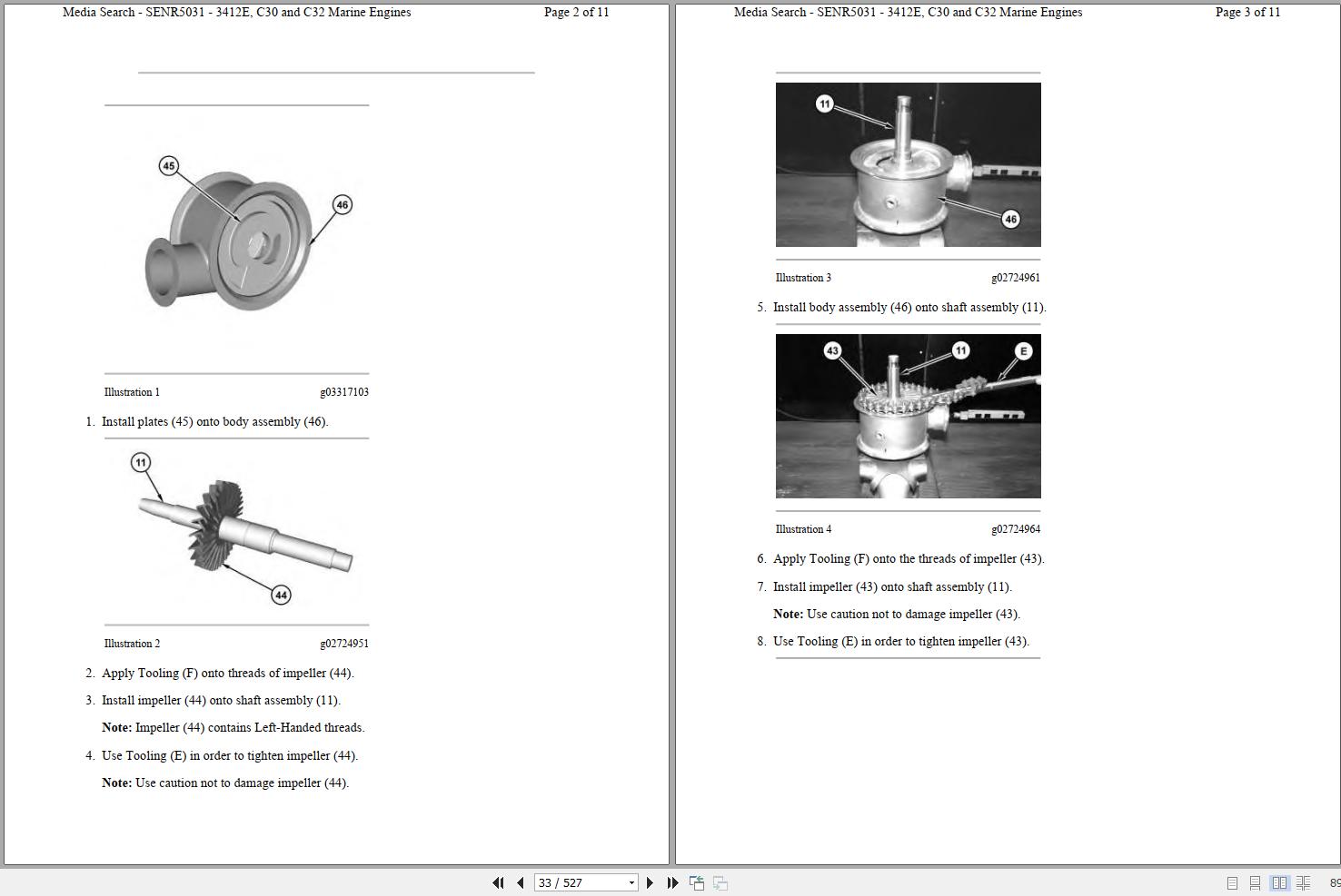 Caterpillar Engine 3412E 9PW Operators Service Manual and Electrical ...