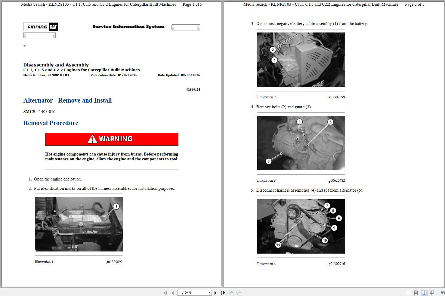 Caterpillar Engine C1.1 CAA Operation Maintenance and Service Manual