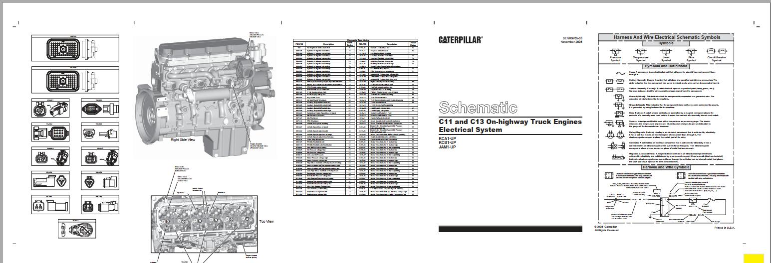 Caterpillar Engine C13 KCB Operators Service Manual and Electrical Schematics