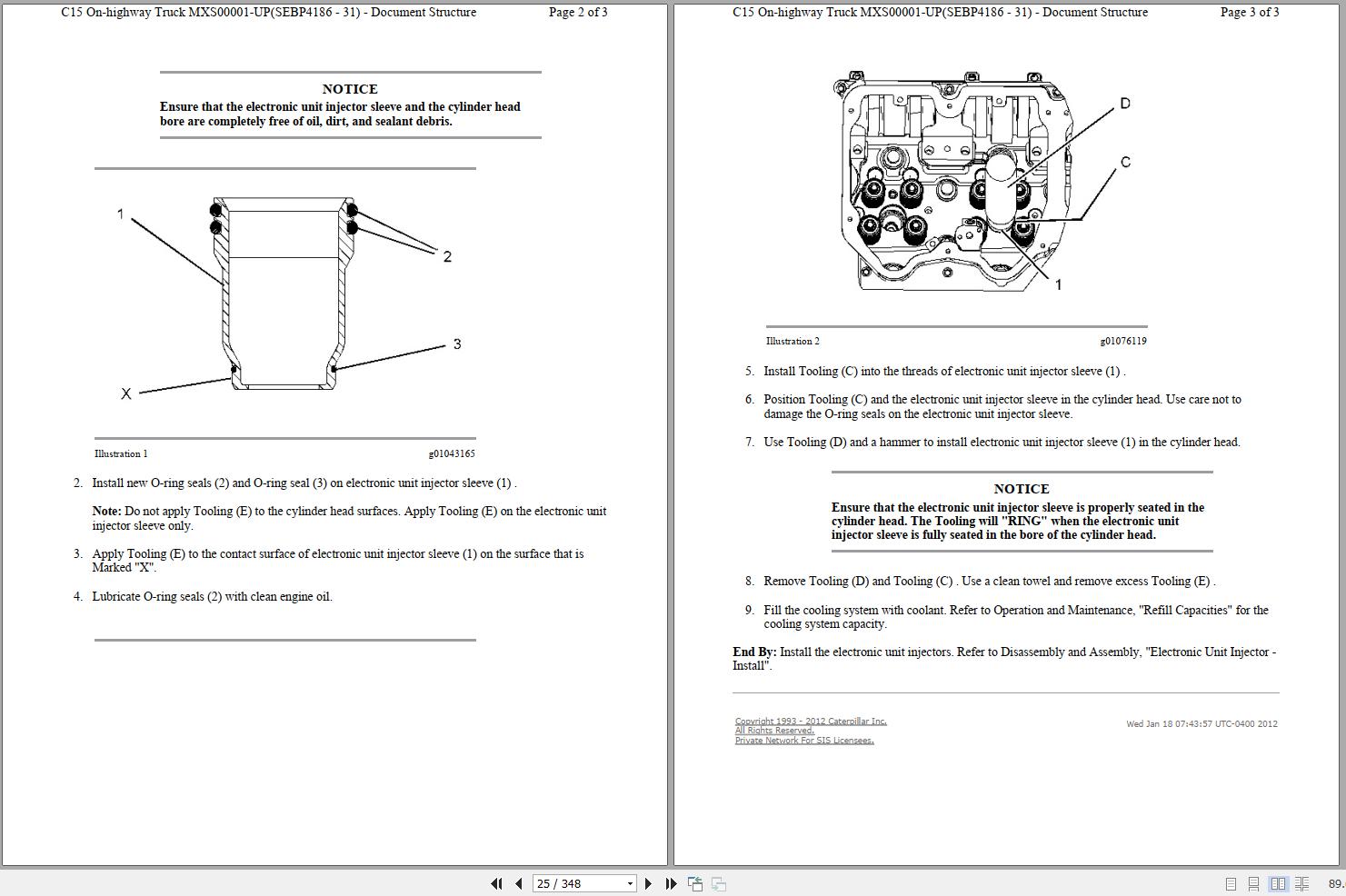 Caterpillar Engine C15 MXS Operators Service Manual and Electrical ...